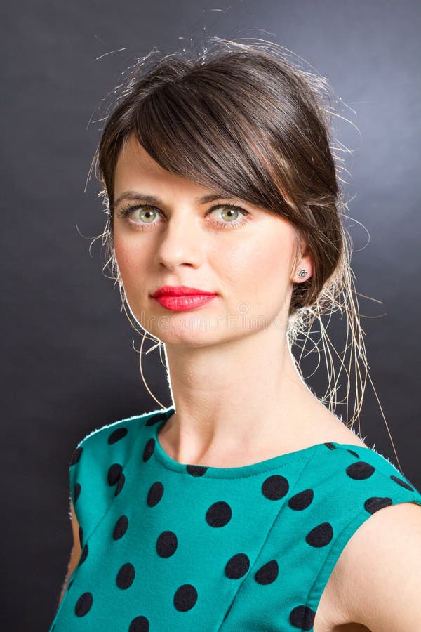 Deep look stock photo. Image of look, closeup, dots, brunette - 46806404