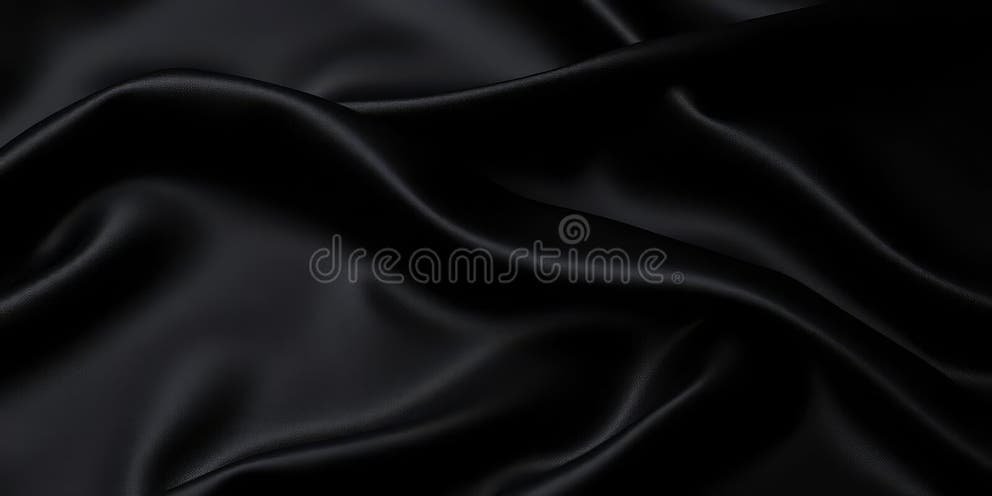 Deep, Lustrous Black Silk Fabric with Subtle Sheen and Texture, Elegant ...