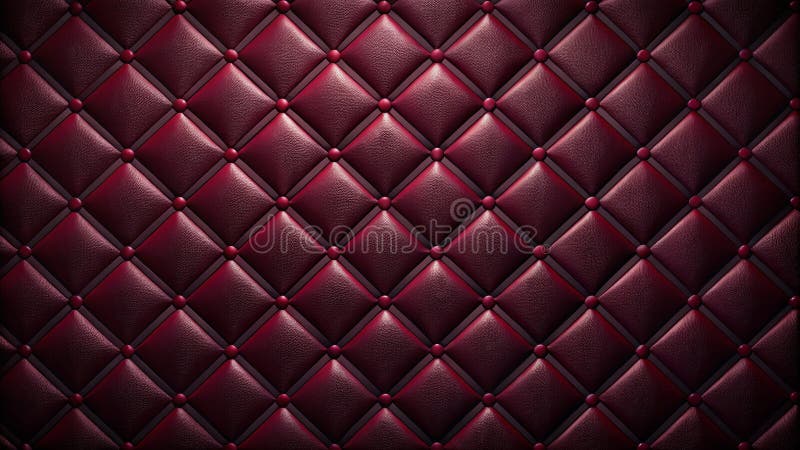 Deep Maroon Leather Upholstery Texture with Diamond Pattern and Button ...