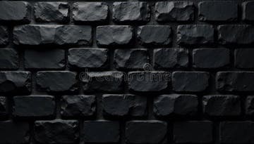 Deep, Matte Black Brick Texture Seamless Pattern , Stone, Wallpaper ...