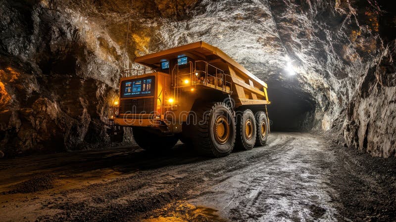 Deep Mine Haul Truck Underground Mining in a Tunnel Stock Photo - Image ...
