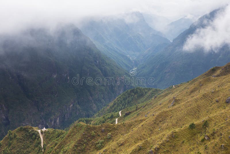 Deep Mountains Canyon in Nepal. Stock Photo - Image of trail, himalaya ...