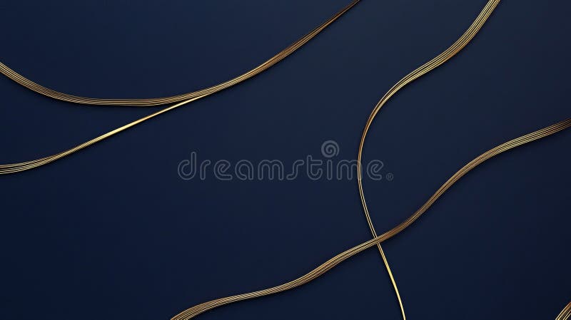 On a Deep Navy Background, a Single Gold Curved Line Forms a Minimalist ...