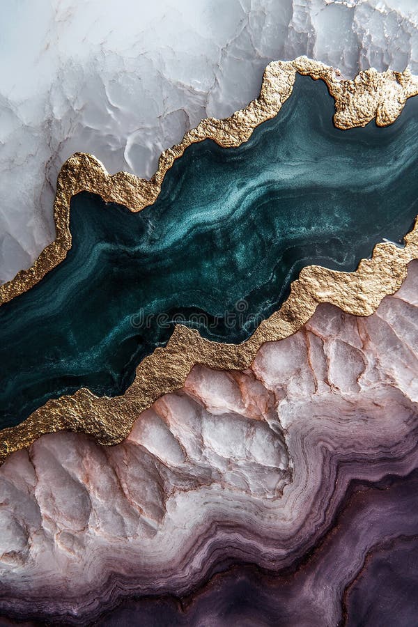 Deep Navy and Emerald Textures Blend with Metallic Gold Touches in ...