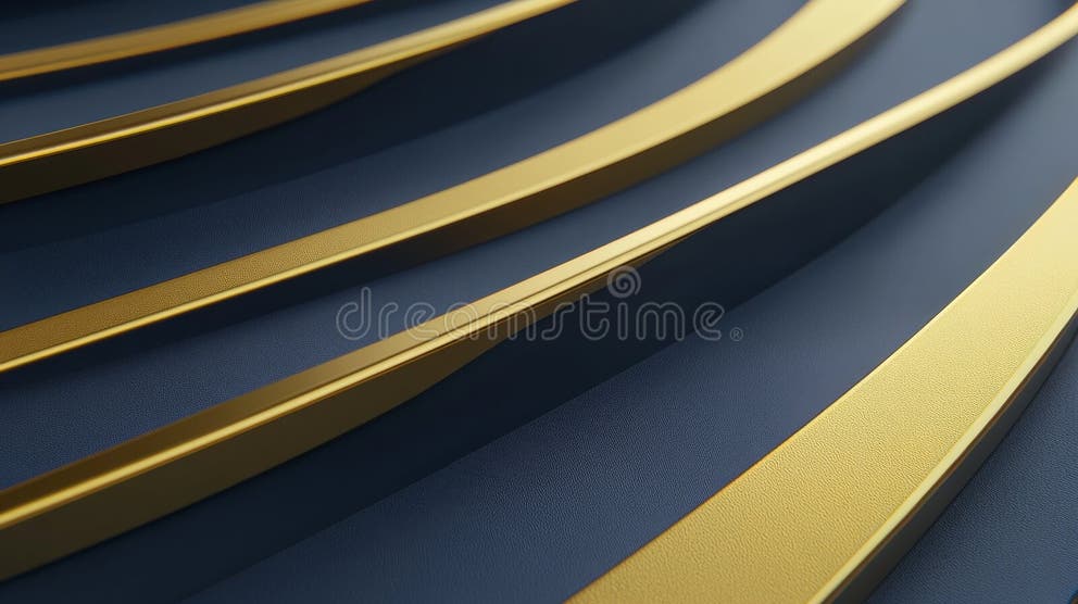 A Deep Navy Surface with a Gold and Black Background, Showcasing Wavy ...
