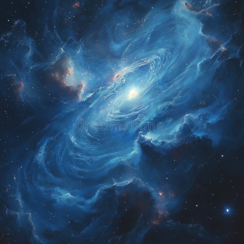 Deep Nebula Flow with Whispers of Light Stock Illustration ...