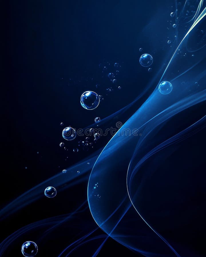 Deep Ocean Atmosphere with Ascending Bubbles and Subtle Light Streaks ...
