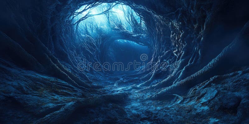 Deep Ocean Blue Abstract Background Stock Illustration - Illustration ...