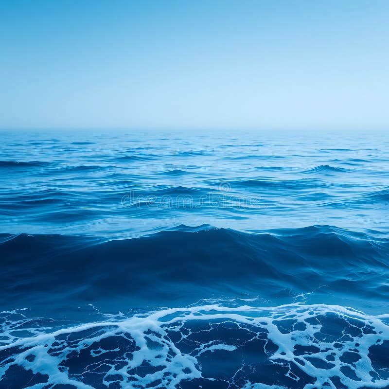 A Deep Ocean Blue Background with Gentle Waves and Soft Foam Stock ...
