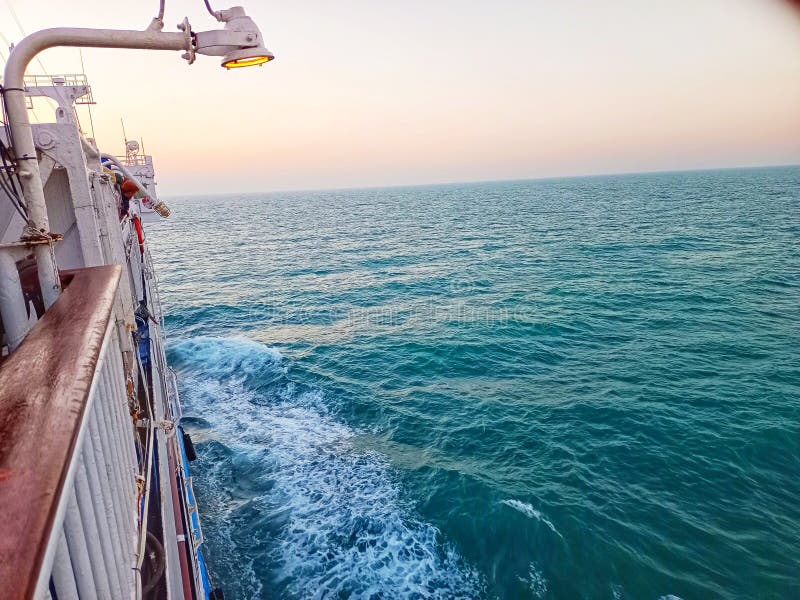 Deep Ocean, Blue Water and the Bay One Cruiser Ship Going To His ...
