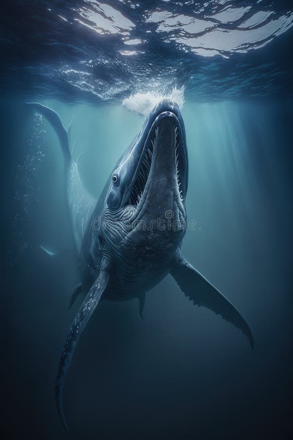 Deep Ocean Dramatic Atmosphere. Generative AI Stock Illustration ...