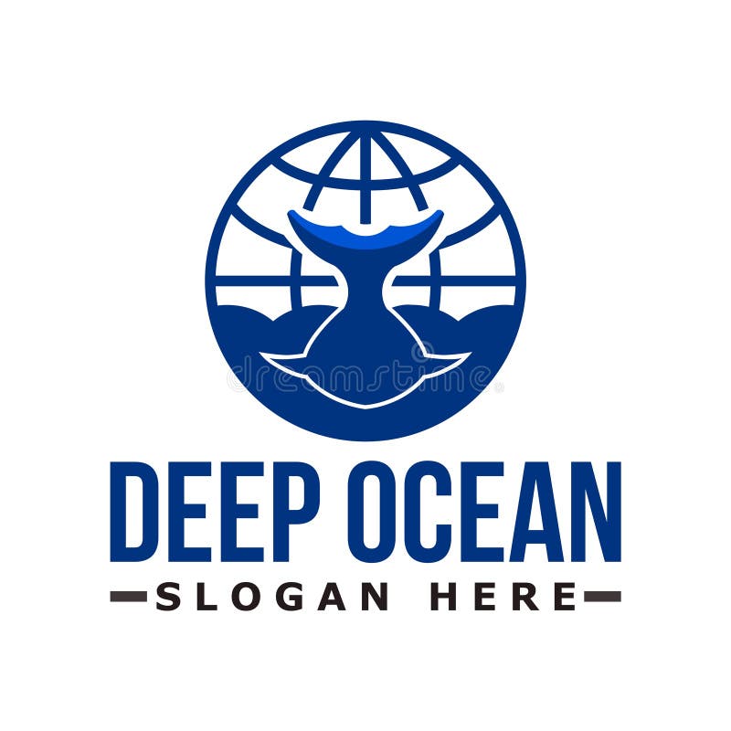 Deep Ocean Logo Concept with Text Stock Vector - Illustration of ...