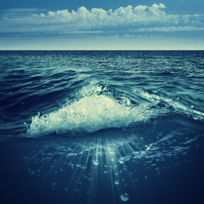 Deep Ocean, Marine Backgrounds with Waves Stock Photo - Image of ...