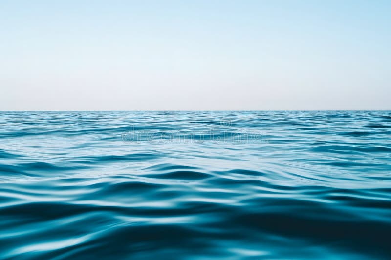 Deep Ocean Surface Texture with Light Reflections, Clean Horizon ...