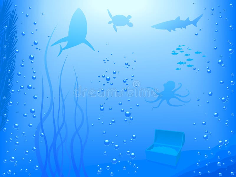 Deep Ocean (Vector) stock vector. Illustration of fish - 4134543