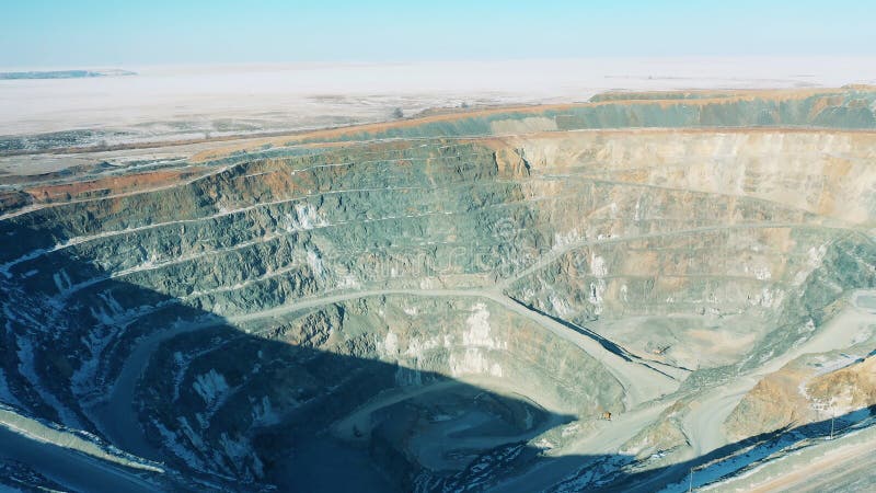 Deep Open-pit Mine Filmed during Daylight Stock Image - Image of ...