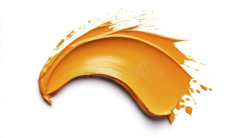 Deep Orange Color Brush Stroke Isolated on White Background Stock ...