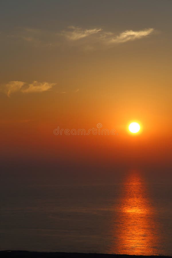 Deep orange color sunset stock image. Image of coastline - 41830497