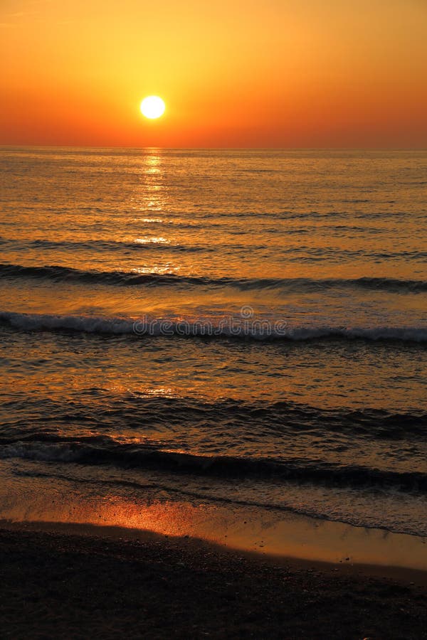 Deep orange color sunset stock image. Image of crete - 41830809