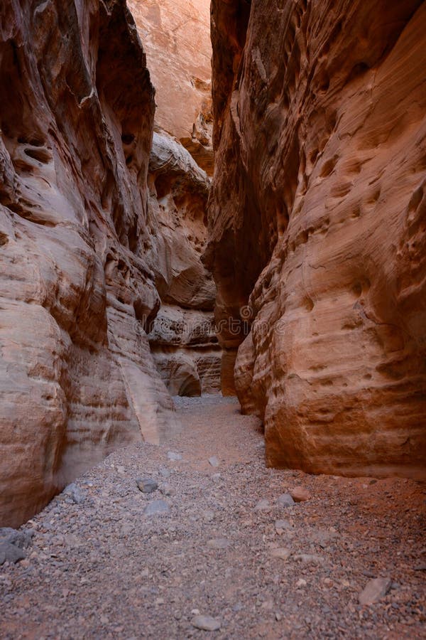 Deep Orange Rock Formation and Blue Sky in Wire Pass Stock Image ...