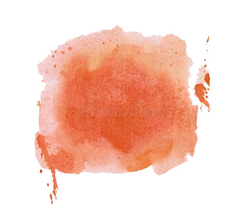 Deep Orange Paint Spot Isolated on White Stock Illustration ...