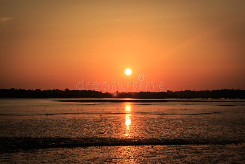 Deep Orange and Red Sunset on the Suffolk Coast Stock Photo - Image of ...