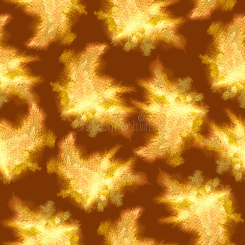 Deep Orange Splashes Pattern. Watercolor Abstract Stock Illustration ...