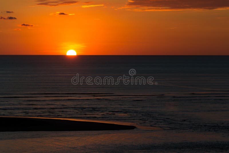 Deep orange sunset stock image. Image of sunset, beach - 84090477