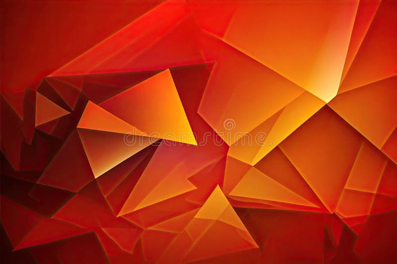 Deep Orange Triangle Based Abstract Background Illustration. Stock ...