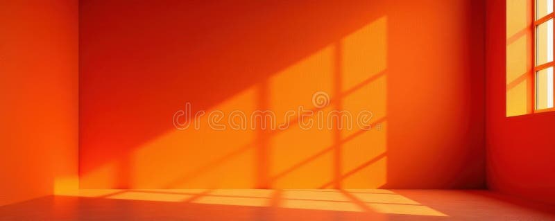 Deep Orange Walls, Sharp Angular Shadows Create Dynamic Composition ...
