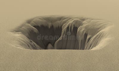 Deep Pit in the Desert 3d Rendering Stock Illustration - Illustration ...