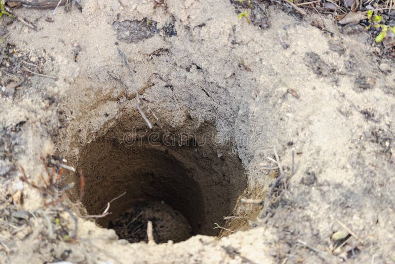 Deep Pit in the Ground. Digging a Hole. Water Well Drilling, Dig a Well ...