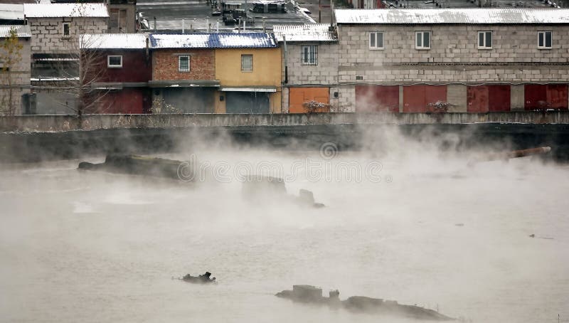 Deep Pit with Waste Hot Water Stock Photo - Image of death, ditch ...