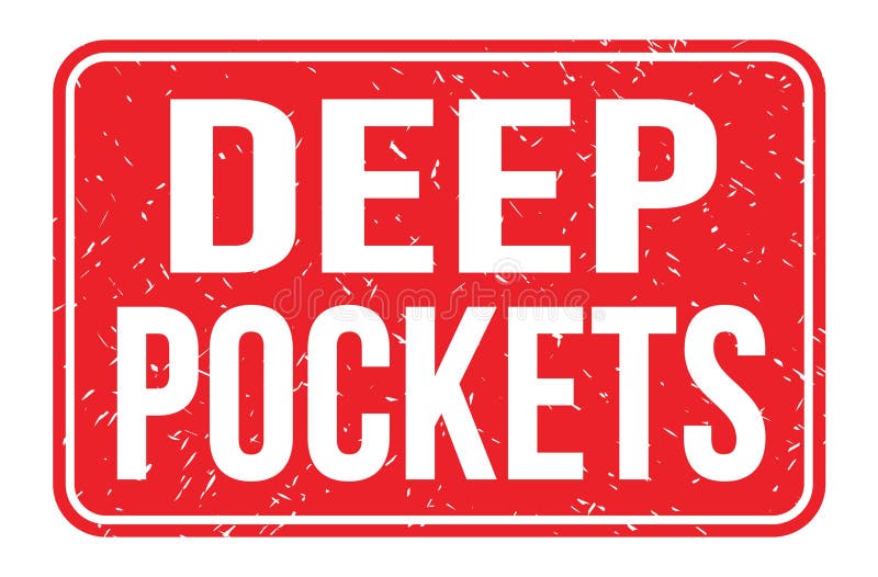 DEEP POCKETS, Words on Red Rectangle Stamp Sign Stock Illustration ...