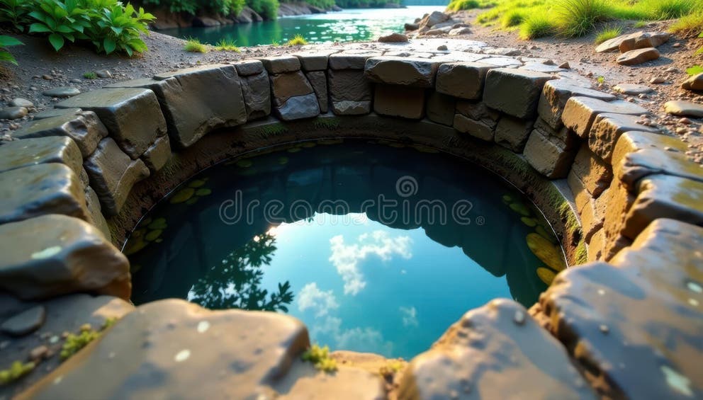 Deep Pothole in Riverbed, Worn Smooth by Water, Texture, Erosion Stock ...