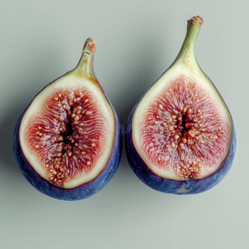 The Deep Purple Exterior and Bright Red Interior of a Fresh Fig are ...