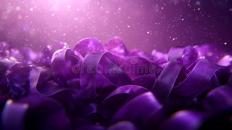Deep Purple Ribbons Gleam Under Soft Light Stock Illustration ...
