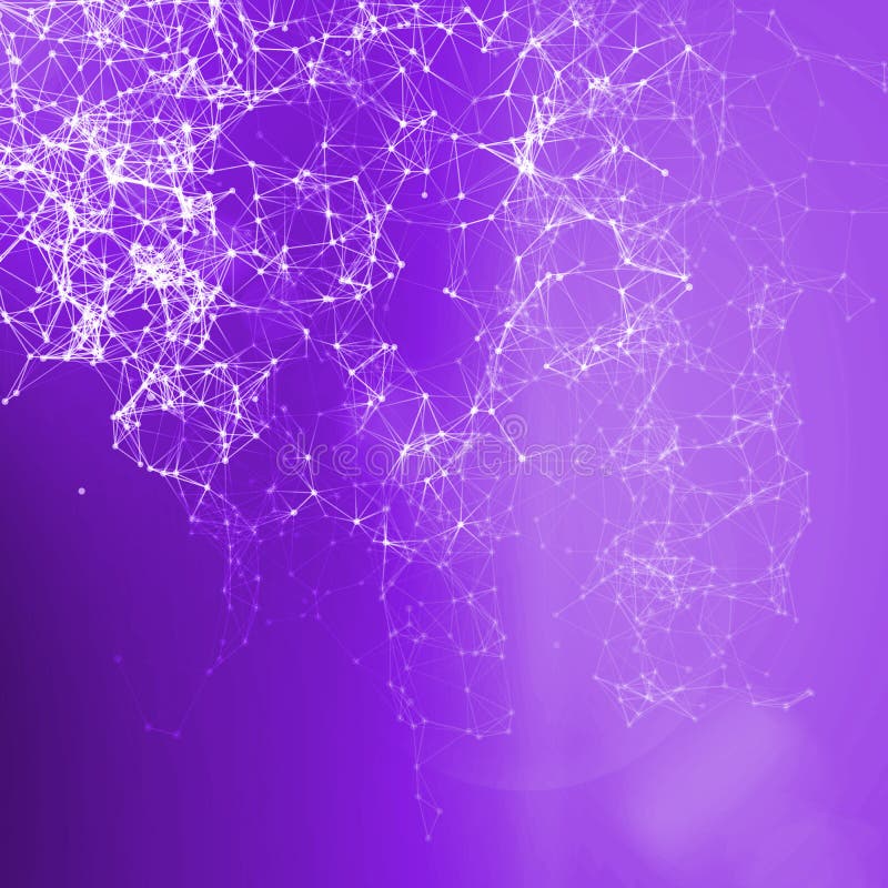 Deep Purple Romantic Abstract Background. Connecting Dots Stock ...