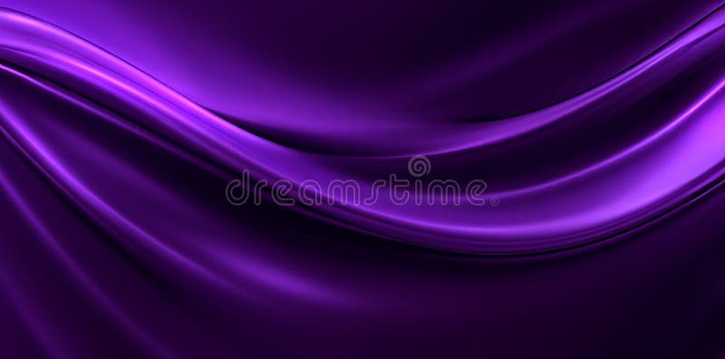 Deep Purple Satin Fabric Draped Elegantly in Gentle Waves and Folds ...