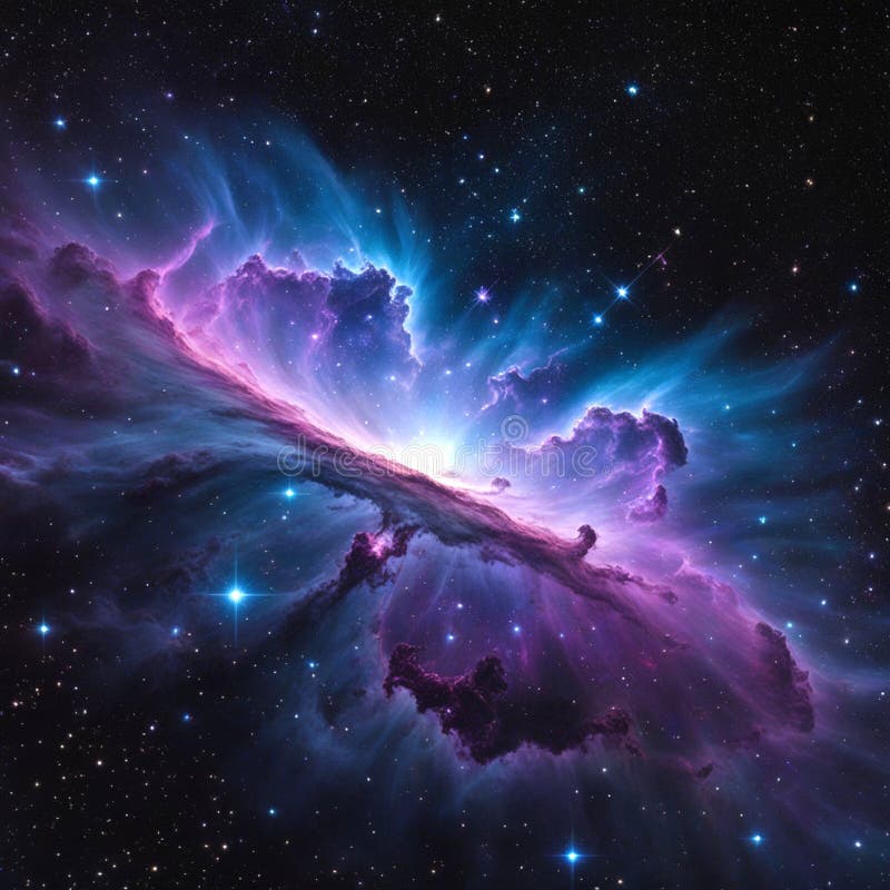 The Deep Purple Space Nebula Stock Illustration - Illustration of deep ...