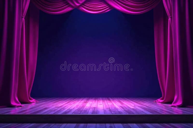 Deep Purple Stage Drapes, Bare Stage Awaiting Performance , Texture ...