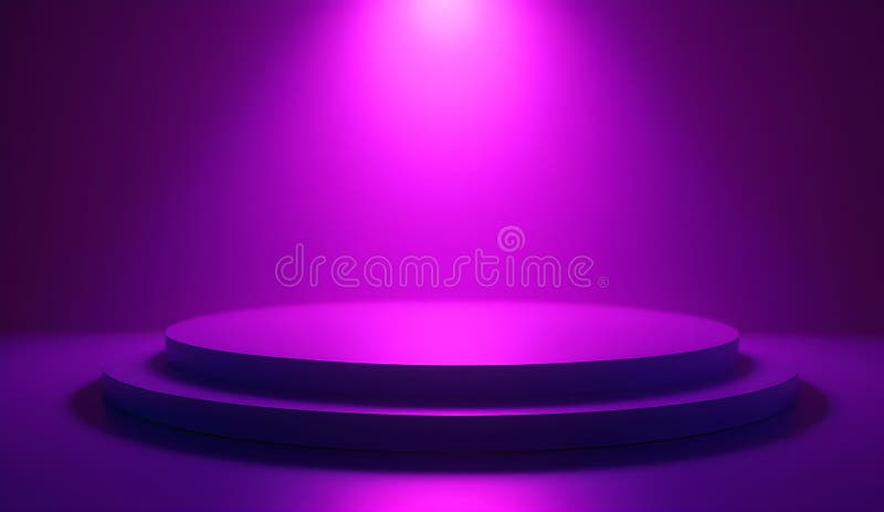 Deep Purple Stage Platform Illuminated by a Dazzling Spotlight in a ...