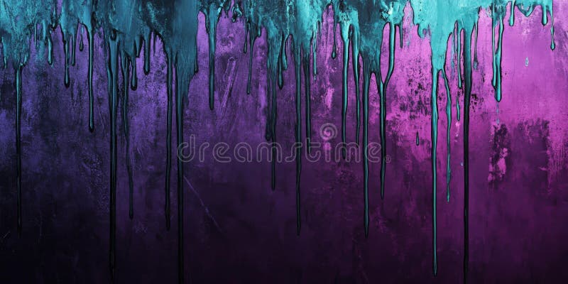 Deep Purple and Teal Paint Drips Down, with the Drips Creating a ...