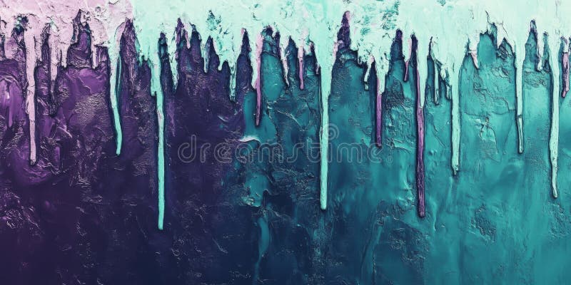 Deep Purple and Teal Paint Drips Down, with the Drips Creating a ...