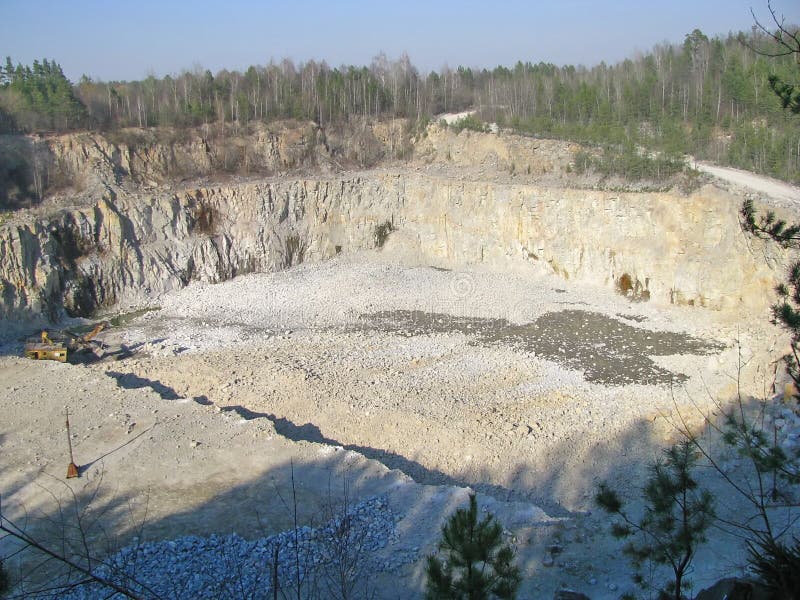 Deep Quarry for Crushed Stone Stock Photo - Image of landscape, cliff ...