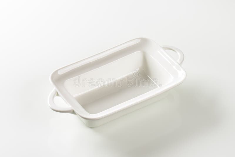 Deep Rectangular White Ceramic Dish Stock Image - Image of ware ...