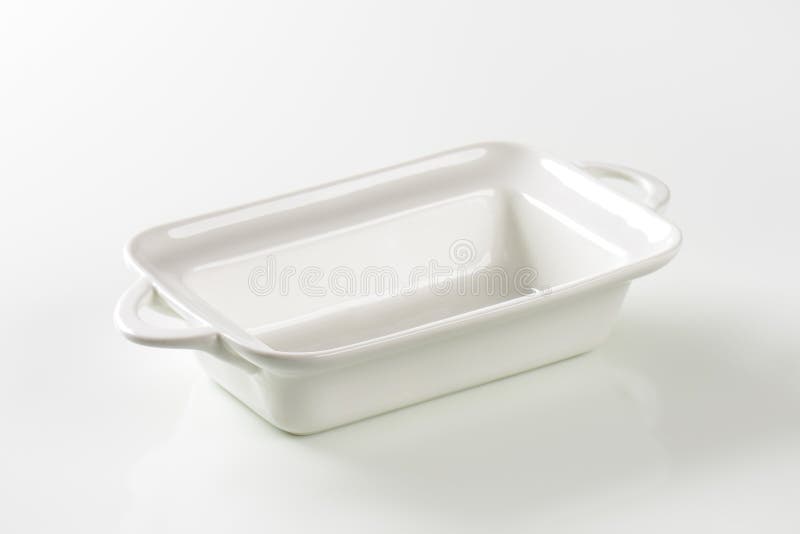 Deep Rectangular White Ceramic Dish Stock Photo - Image of tableware ...