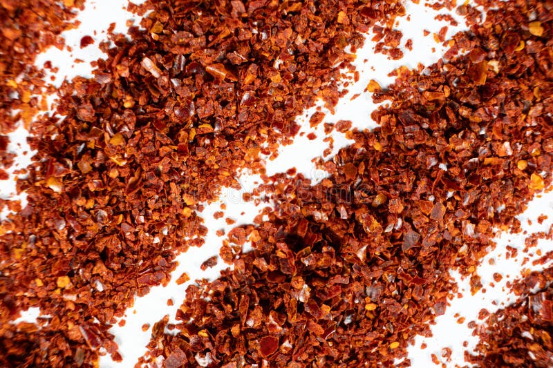 Deep Red Chili Pepper Powder Close-up Texture Top View Stock Image ...