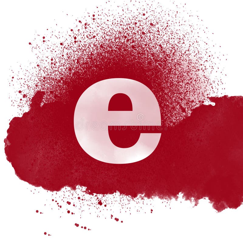 Deep Red Color Letter E , Isolated Design Element, Typography Alphabet ...