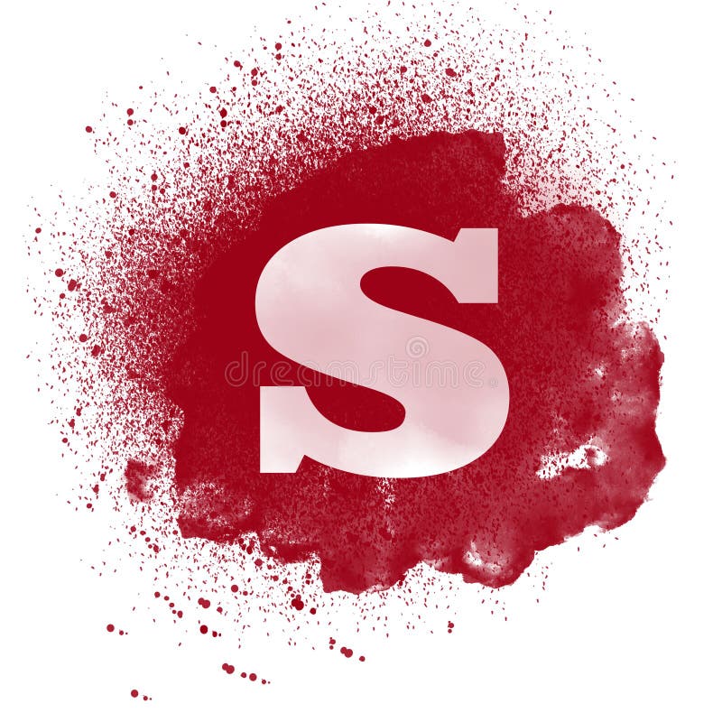 Deep Red Color Letter S , Isolated Design Element, Typography Alphabet ...